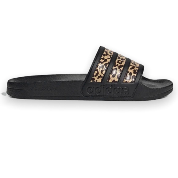 adidas | Shoes | Adidas Cushioned Pool Slides New In Box Leopard Animal ...